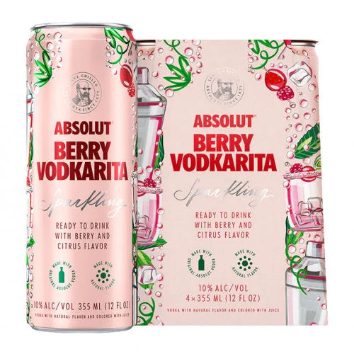 Absolut Berry Vodkarita 355mL 4 Pack – Wine & Liquor Mart